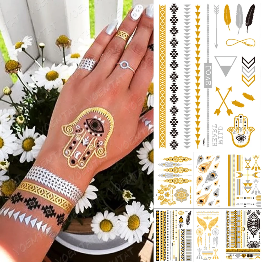 Hand Flash Tattoo Gold