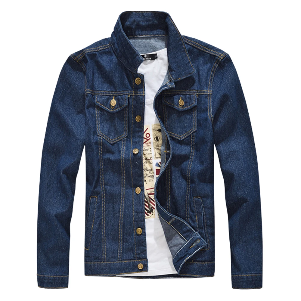 Men-s-Slim-Fit-Dark-Blue-Denim-Jacket-Classic-Jean-Coat-Long-Sleeve ...