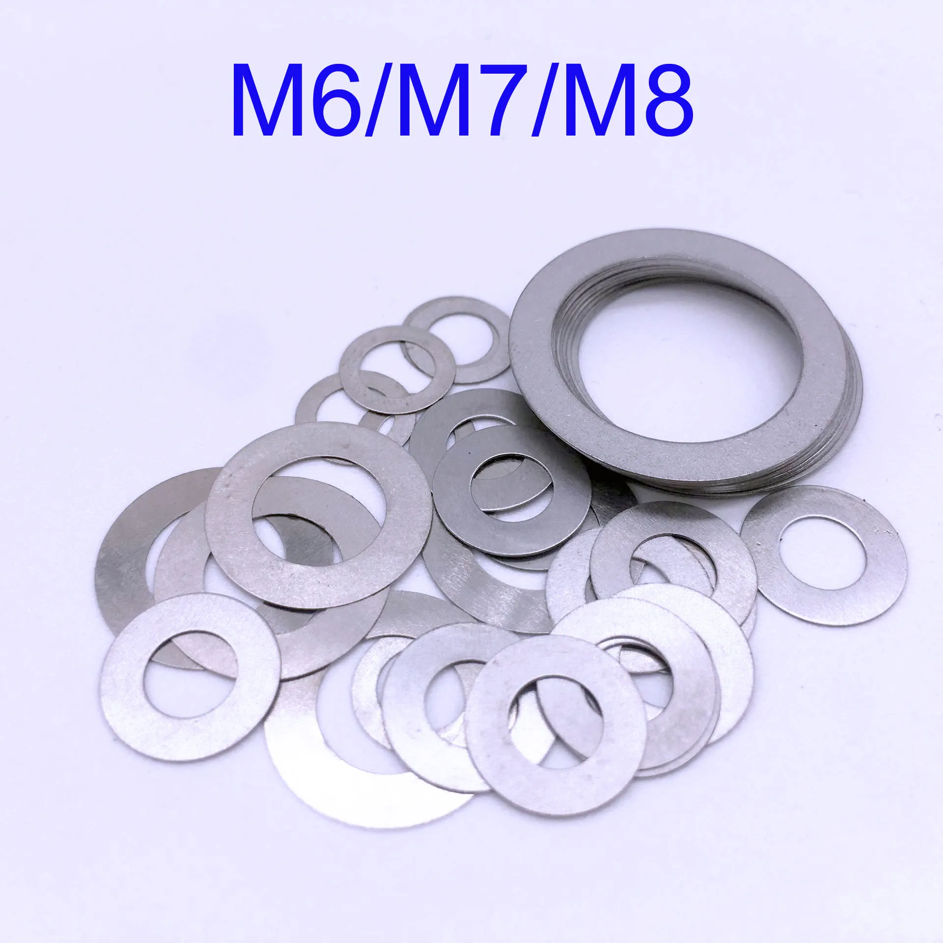 Shim Washers Stainless steel Flat Washer Ultrathin gasket Ultra-thin shim M6 M7 M8 Thickness 0.1 ...