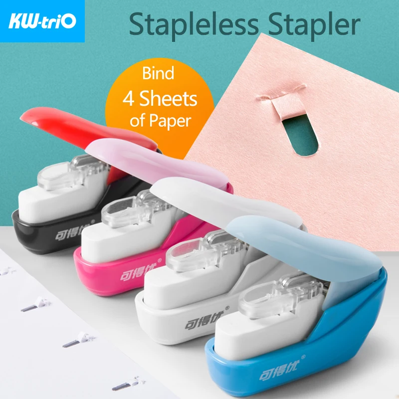 KW-triO-Mini-Stapleless-Stapler-Safe-Paper-Stapling-Plastic-Stapler ...
