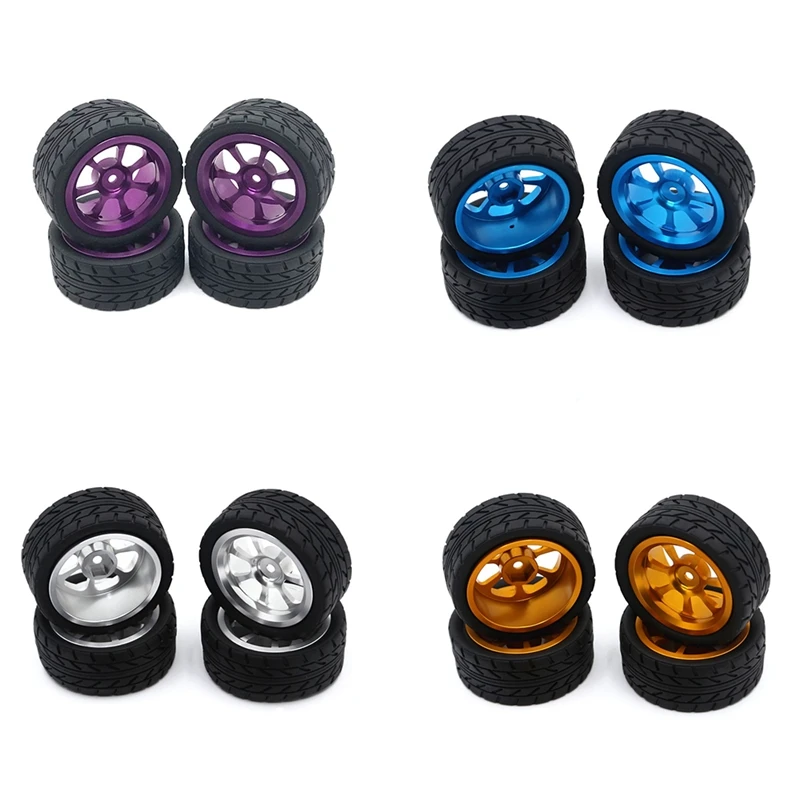 65mm-Metal-Wheel-Rim-High-Grip-Rubber-Tires-Tyres-for-Wltoys-144001 ...