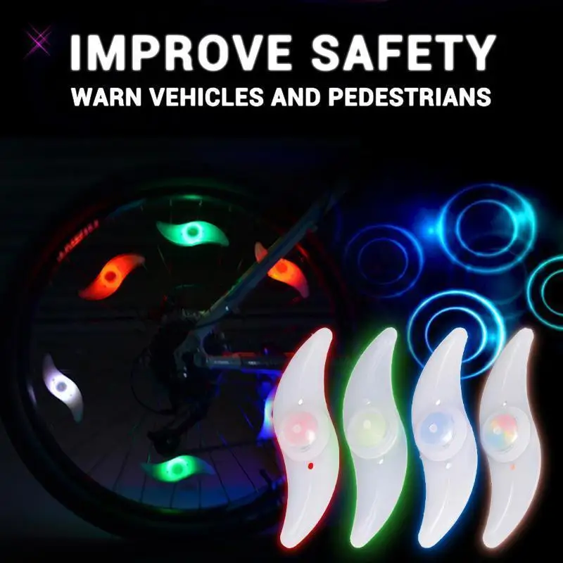 2pcs Neon Bike Wheel Spoke Light Road Bicycle MTB Motorcycle Car Tire ...