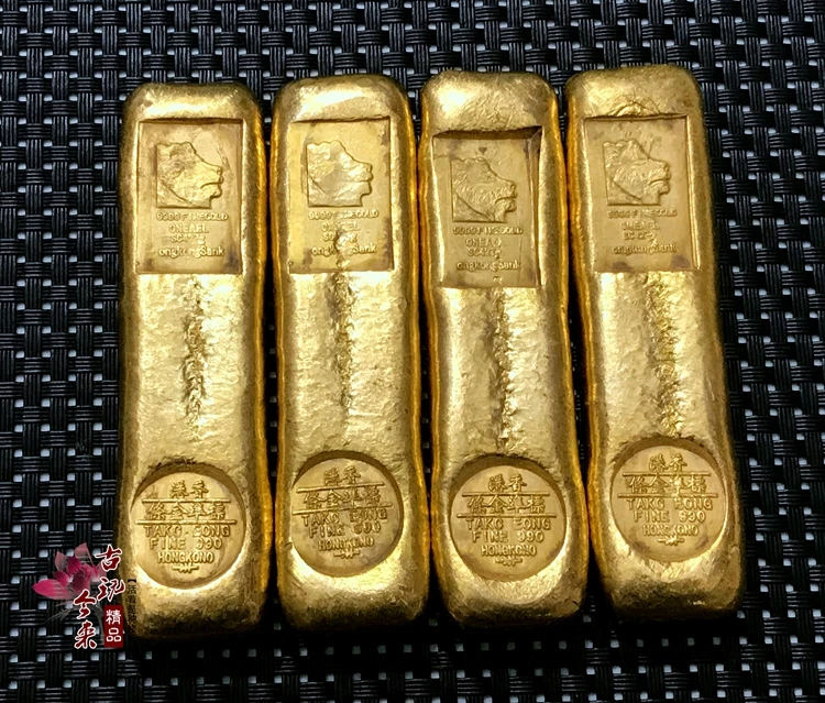 1 stücke China Alte Gold Bar Antike Handwerk Gold Bars HongKong ...