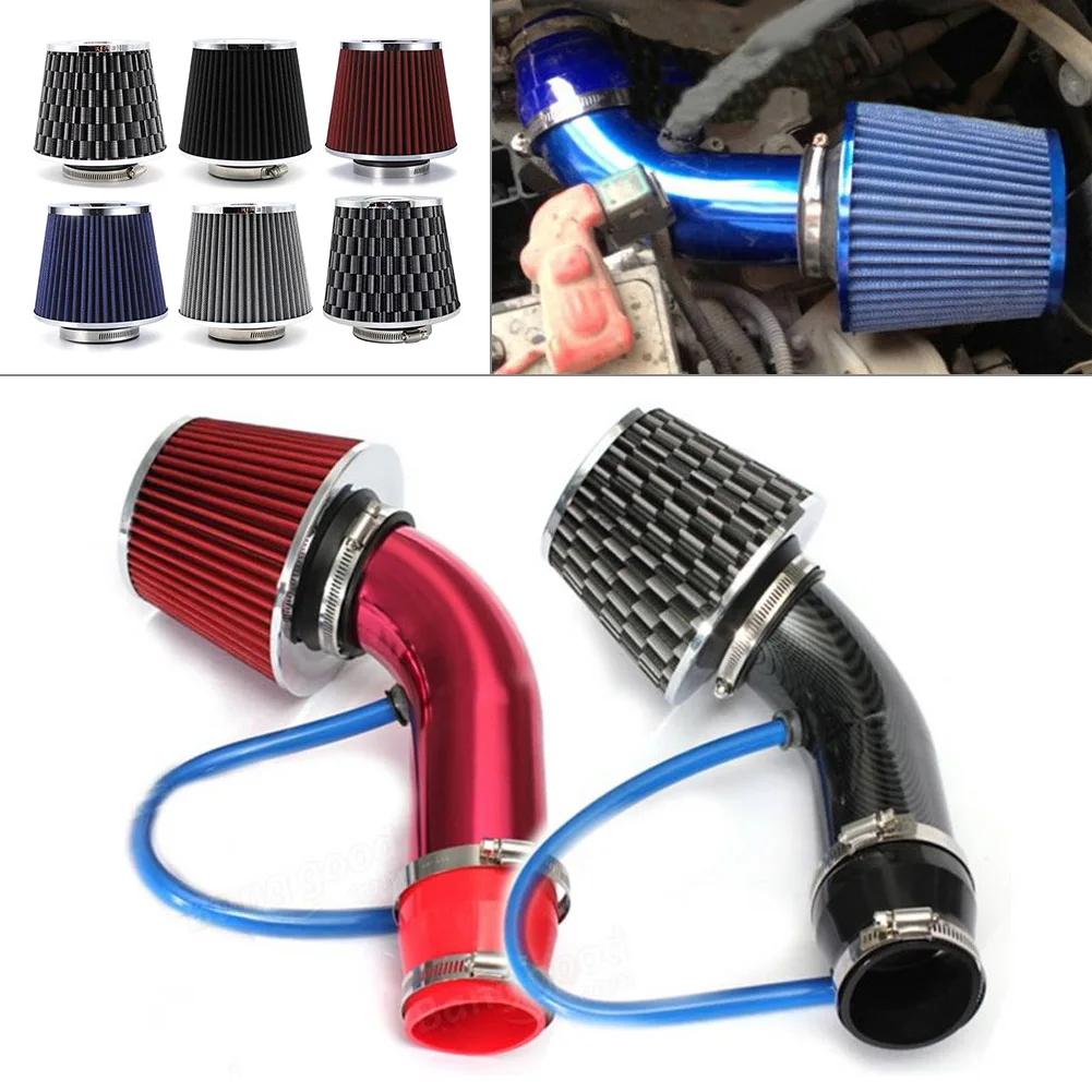 64mm/76mm Cold Air Intake Filter Induction Kit Pipe Power Flow Hose ...