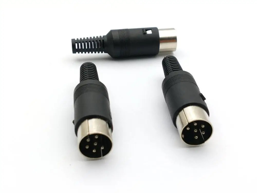 100pcs 6 Pin DIN Plug Connector Male with Plastic Handle adapter|male ...