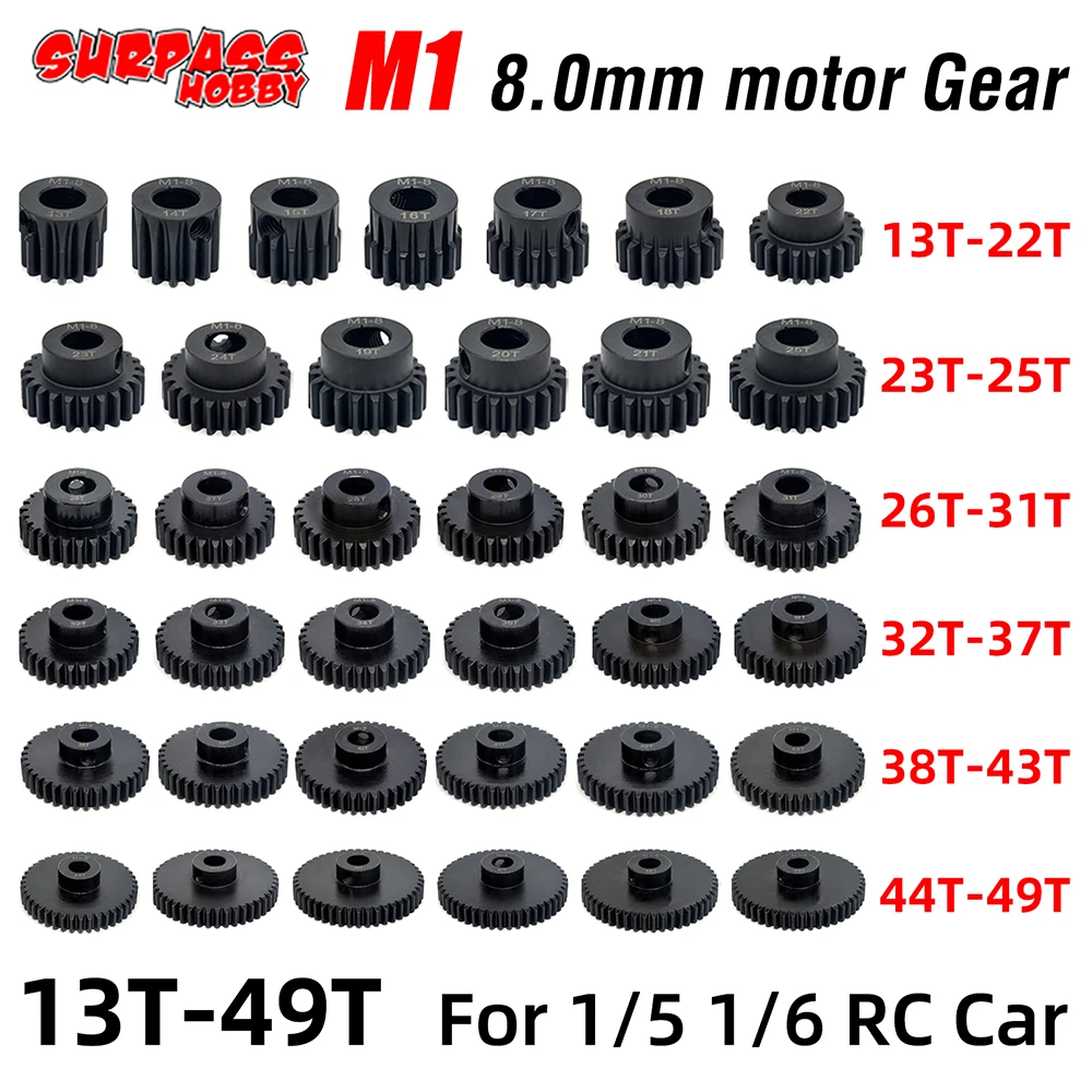 Gear M1 8Mm 13T-20T 21T-25T 26T-30T 31T-40T 41T-49T Pinion Motor Gear Voor 1/5 Traxxas Arrma 4WD ...