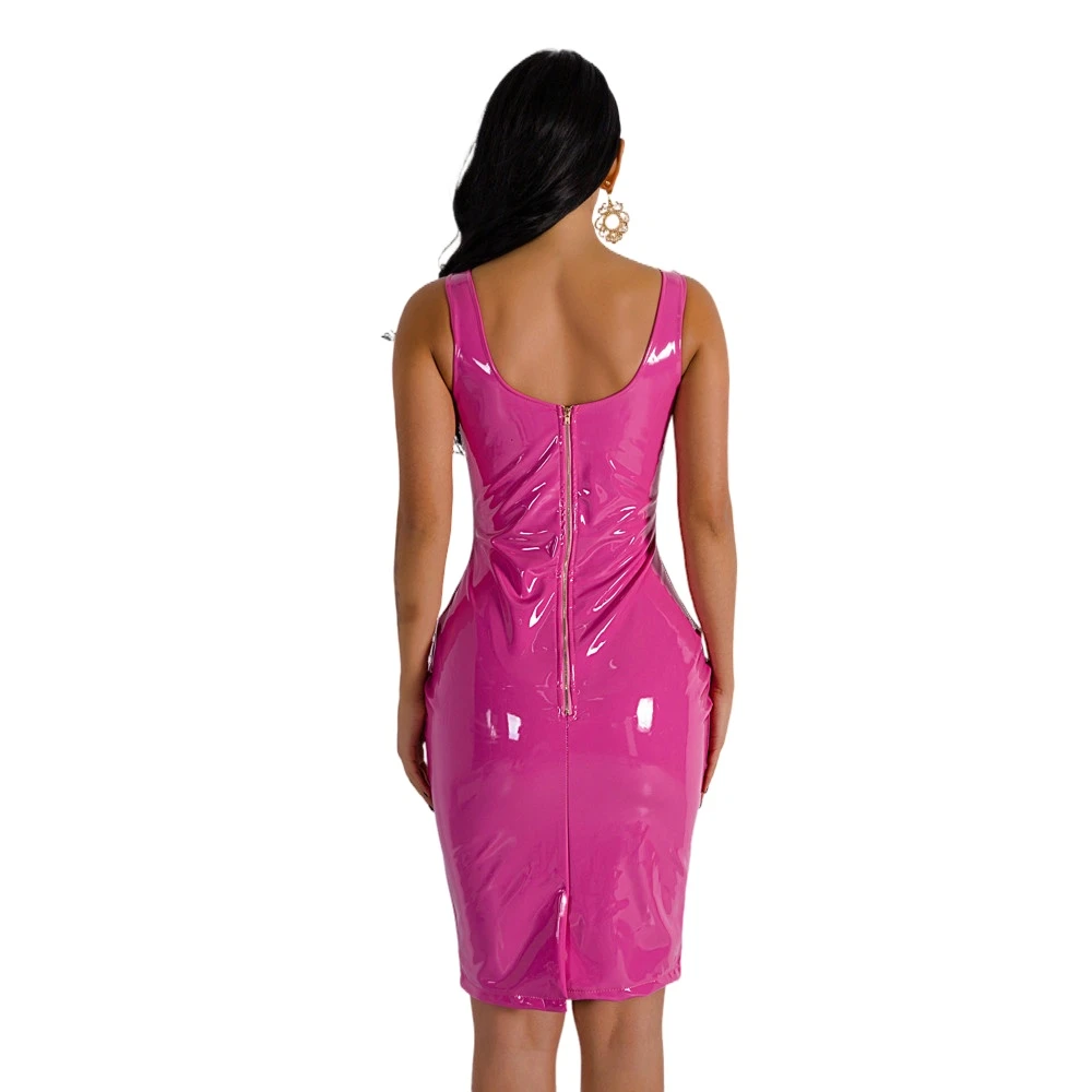 Robe Fourreau Sexy En Pvc Pour Femmes, Courte, Mi-longue, Coupe Basse ...