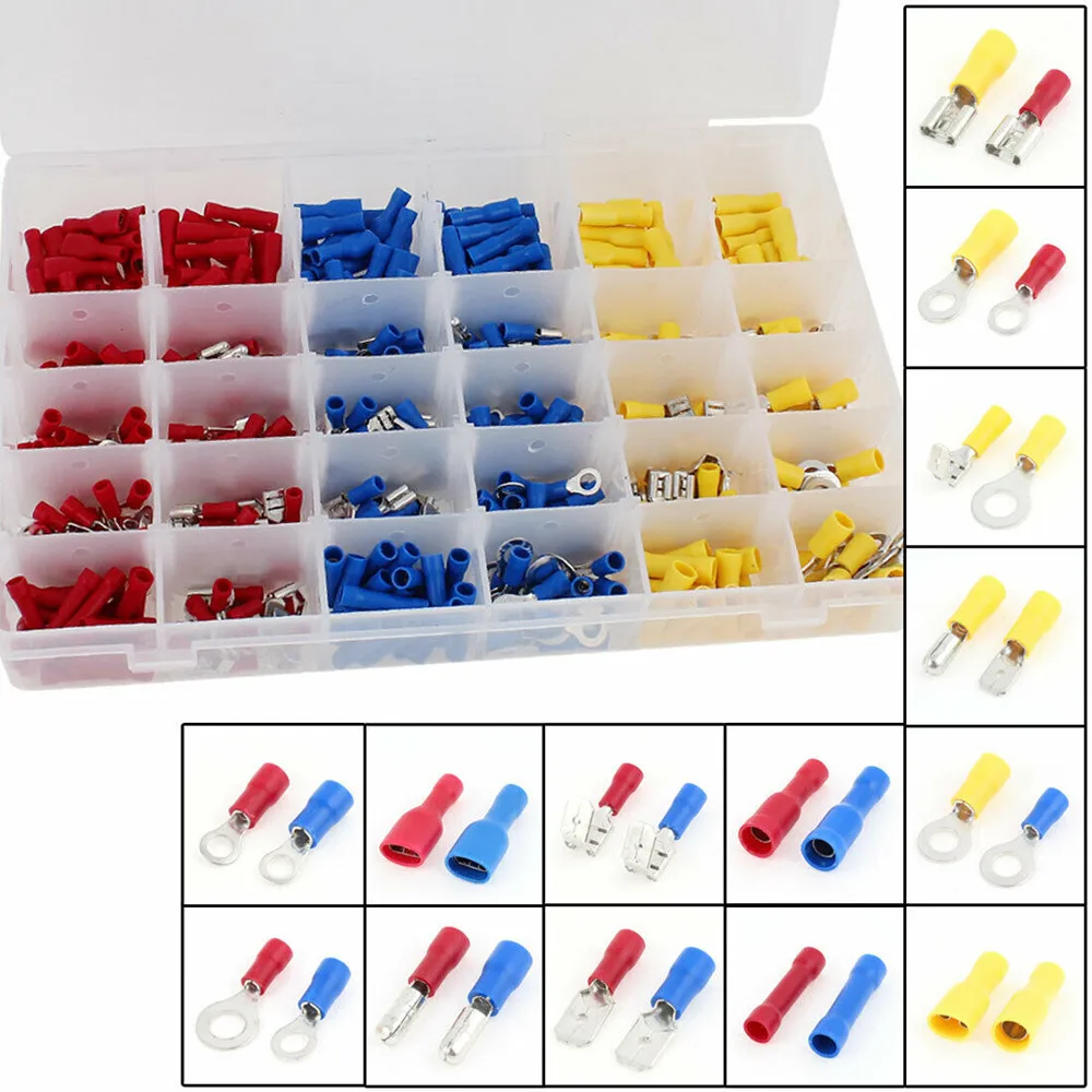 480Pcs-Box-Insulated-Wiring-Terminals-Wire-Connectors-Electrical-Crimp ...