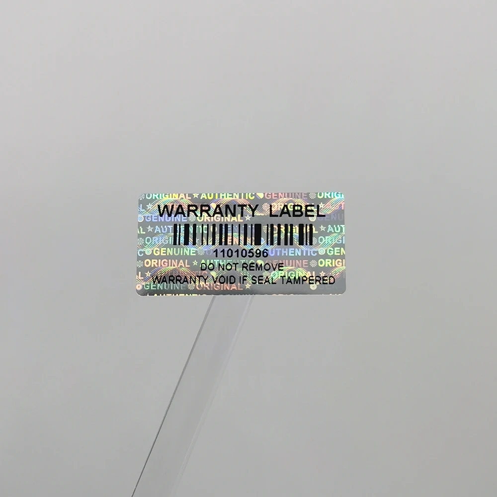 1000pcs 30x15mmm, Holographic Warranty Barcode Serial Number Stickers ...