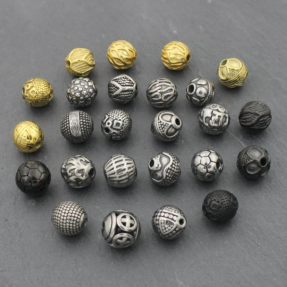 Never Fade 316l Stainless Steel 2.0mm Small Hole Ball Beads Charm Metal ...