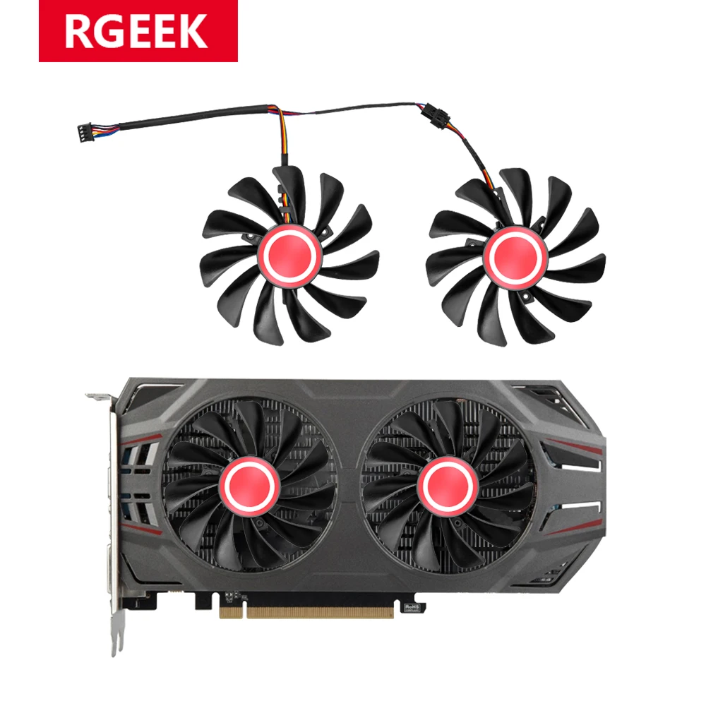 2pcs/set 95MM FDC10U12S9 C CF1010U12S CF9010H12S XFX RX580 GPU Cooler ...