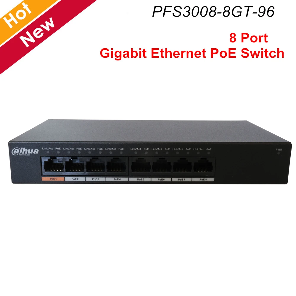 Dahua PoE Switch 8 Port Gigabit Ethernet PoE Switch ชั้นสอง Commercial ...