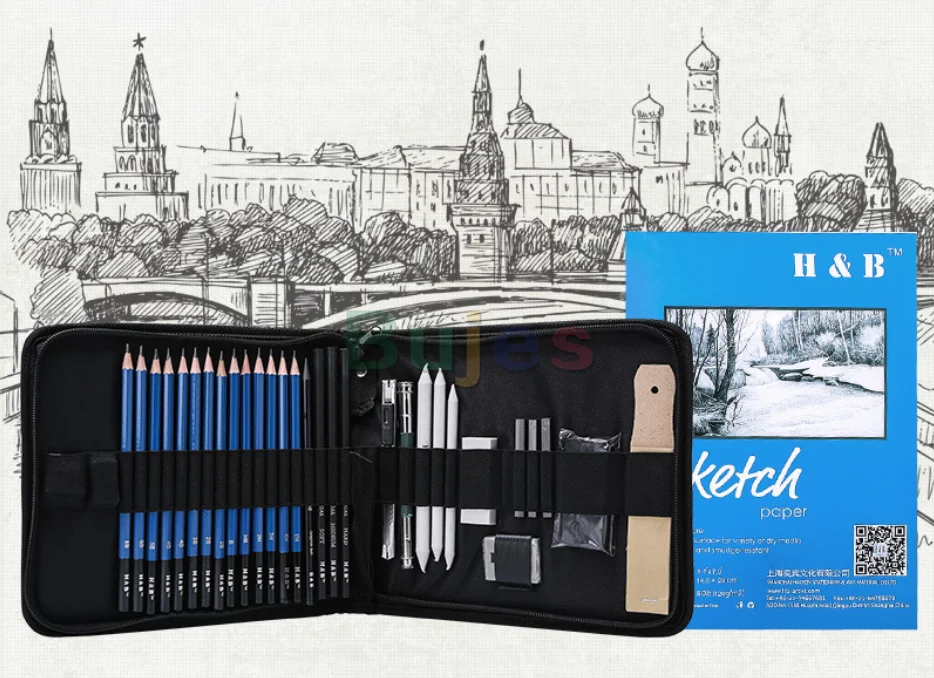 35-pc-set-drawing-pencil-set-sketch-kit-art-drawing-pencil-supplies ...