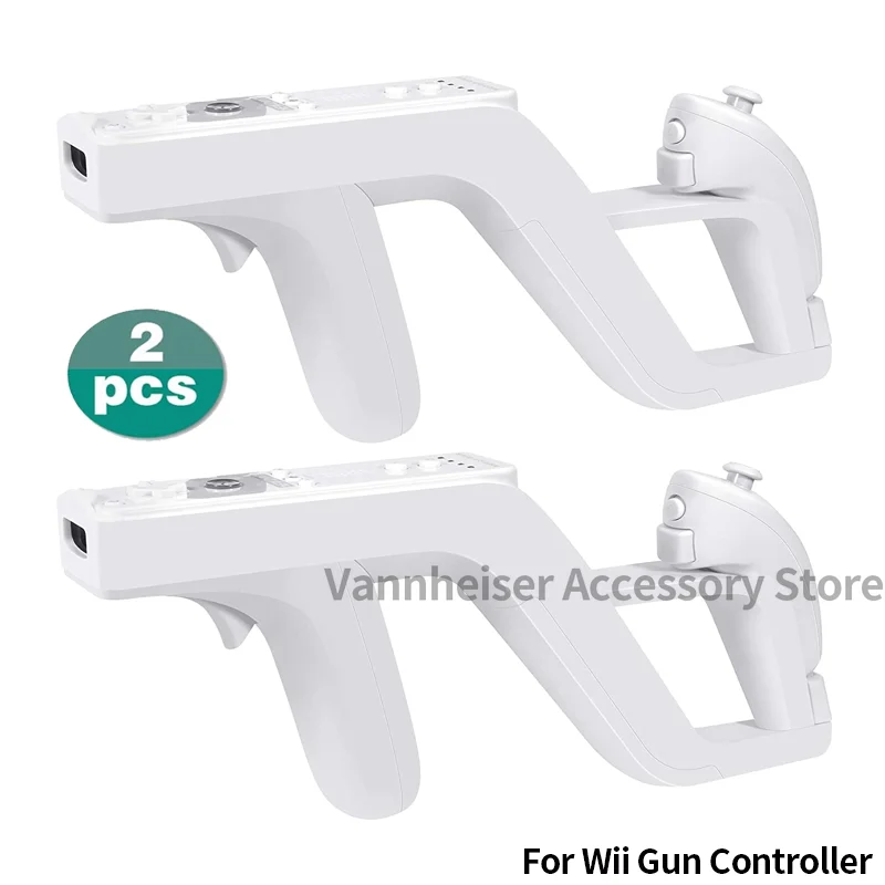 2PCS WII Zapper Gun for Nintendo Wii Remote Controller Shooting Light ...