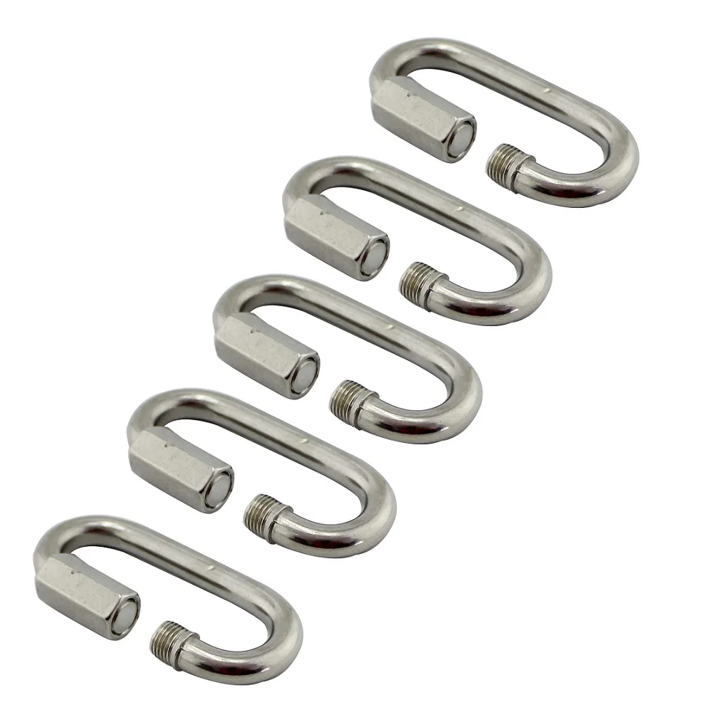 5PCS-Stainless-Steel-Carabiner-Quick-Link-5mm-6mm-7mm-8mm-Chain ...