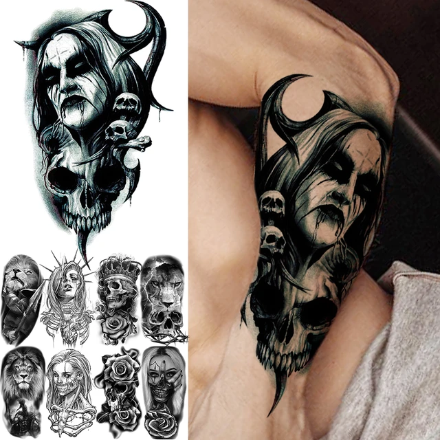 Realistic Demon Skull Drawing