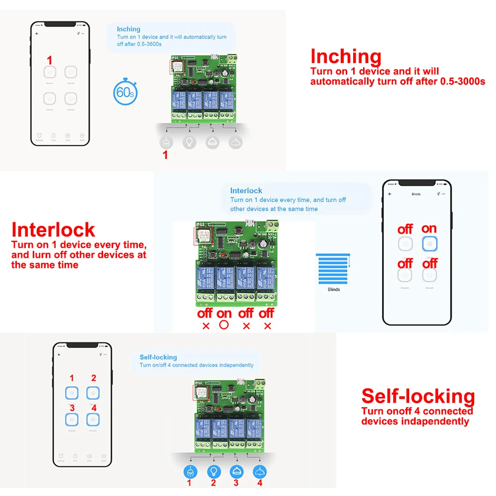 Ewelink Rele Wifi Relay 10A 12V Kapcsoló 1/4Ch 12 V Távvezérlő Modul ...