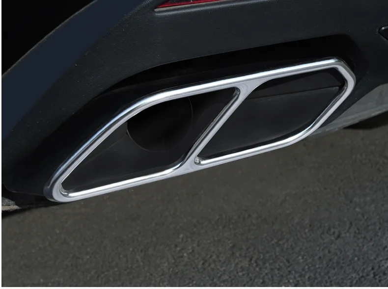 2pcs Rear Car Exhaust Tail Throat Muffler Decoration Pipe Tip Mouth ...