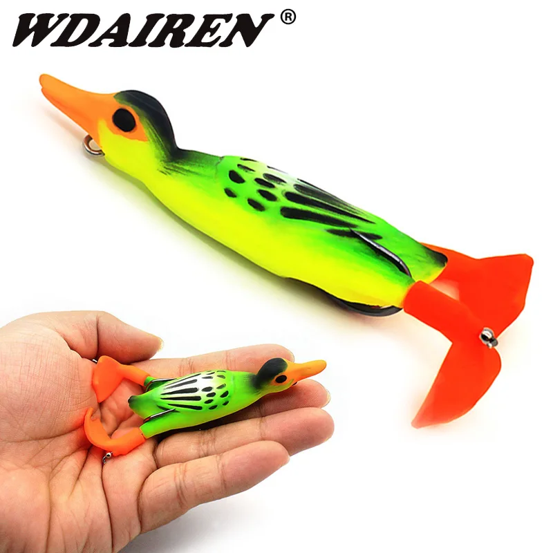 1Pcs Double Propeller Frog Leg duck Soft Bait 95mm 12g Topwater Shad ...