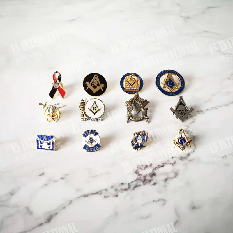 Lot of 12 PCS Different Masonic Lapel Pins Badge Mason Freemason Zinc ...
