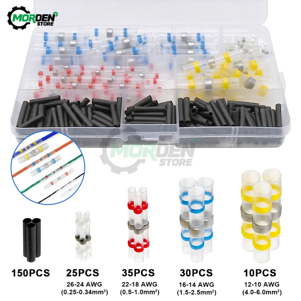 250-Pcs-Solder-Seal-Wire-Connectors-Heat-Shrink-Solder-Butt-Connectors ...