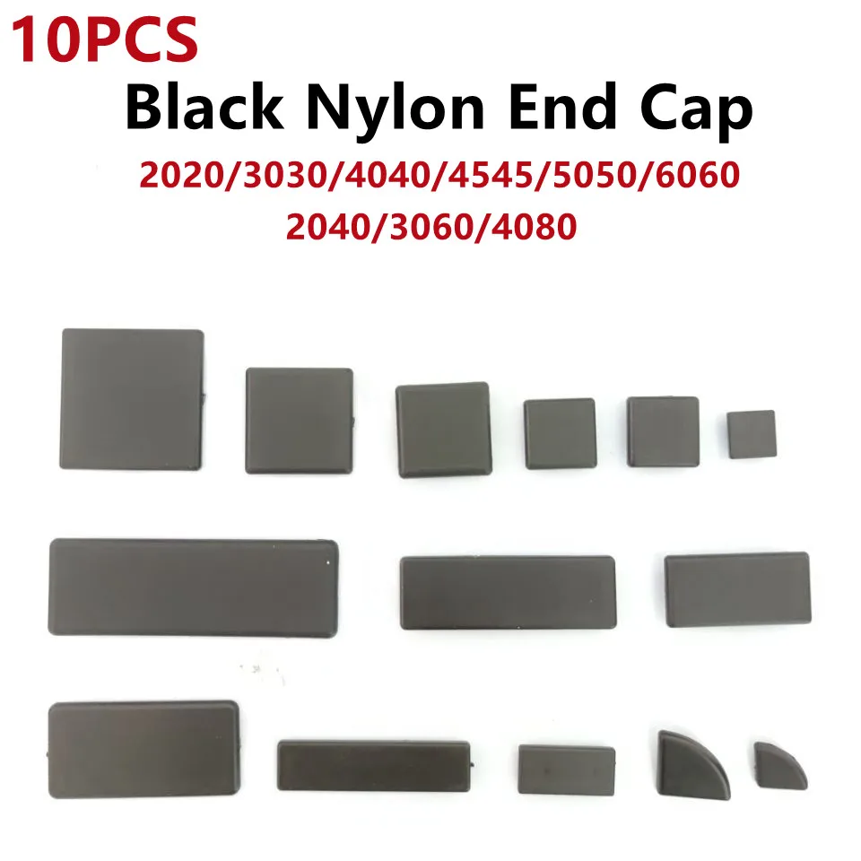 10PCS-Black-Nylon-Aluminum-Profile-End-Cap-Cover-Plate-for-2020-2040 ...