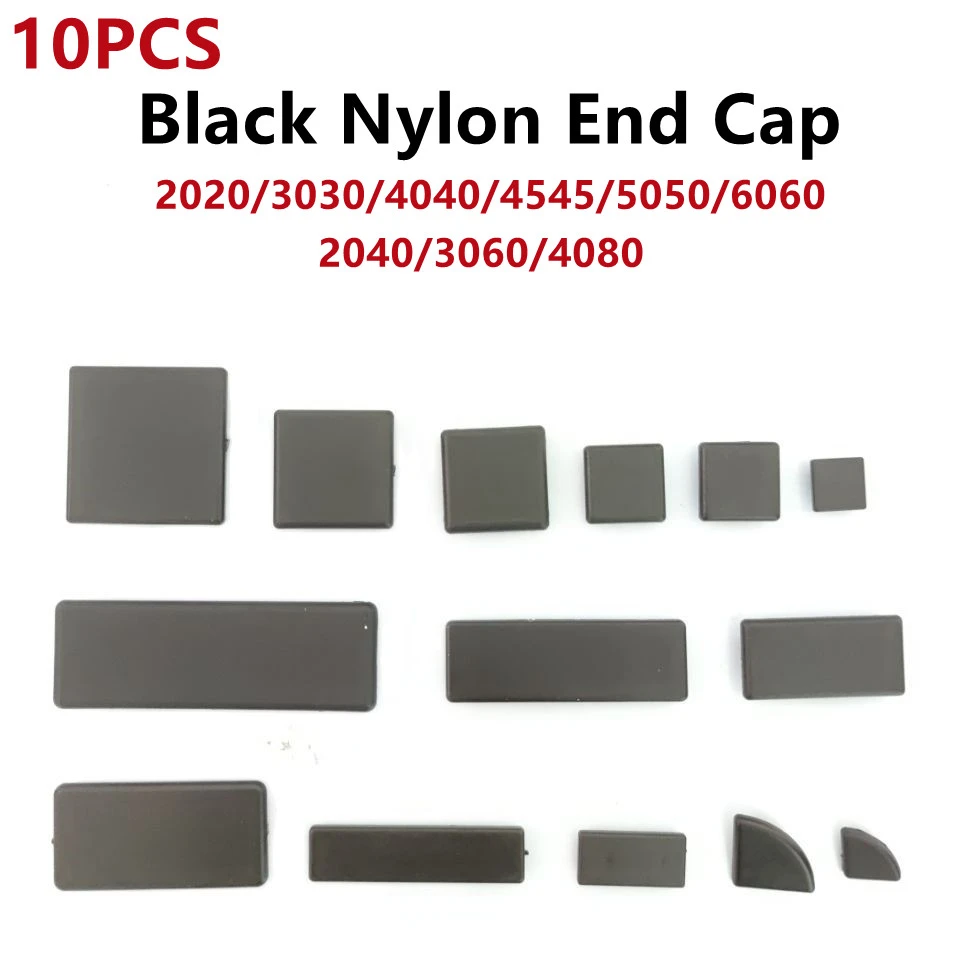 10pcs Black Nylon Aluminum Profile End Cap Cover Plate For 2020/2040 ...