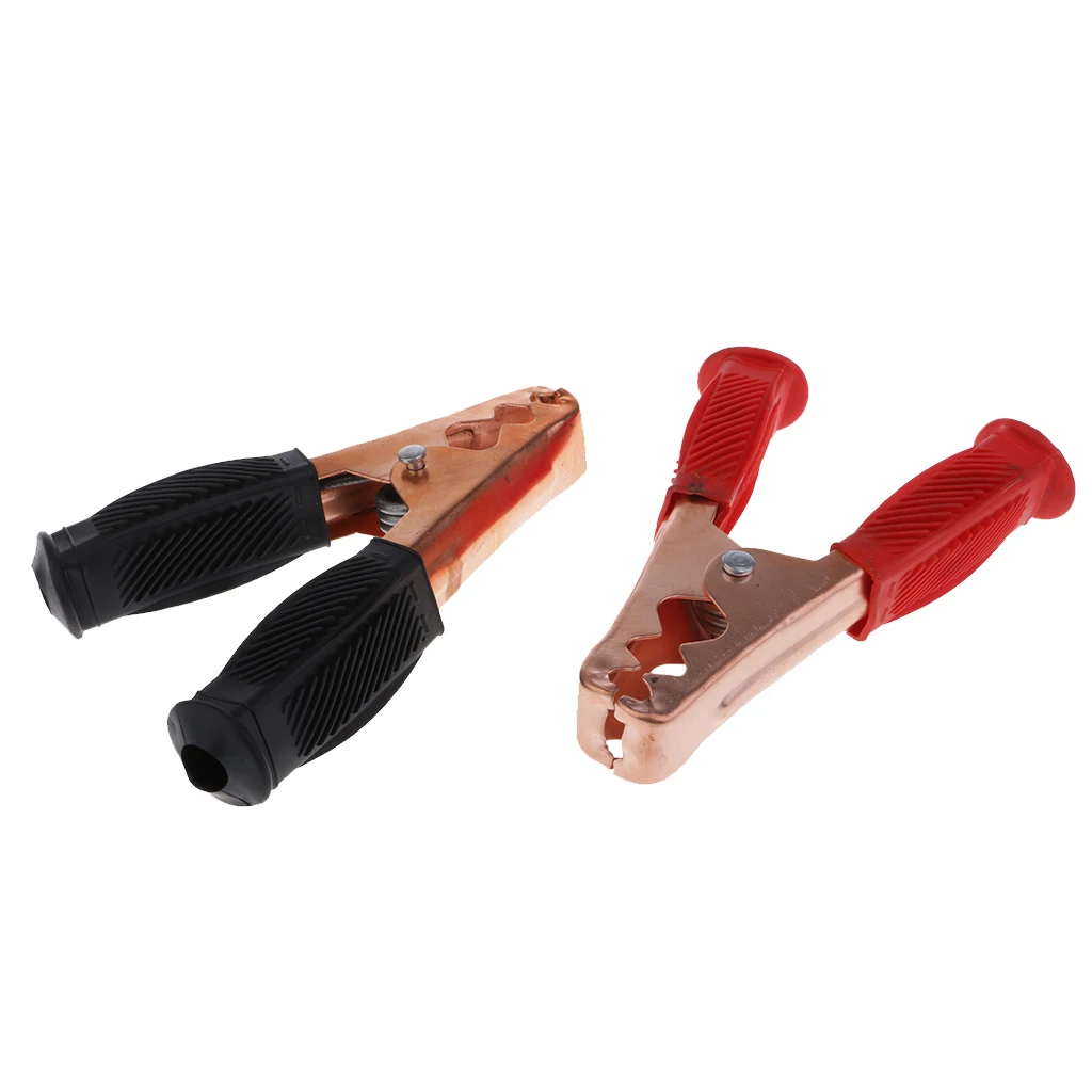 2 Piece 155mm Long Battery Alligator Clips, Black Red 500a Insulated ...