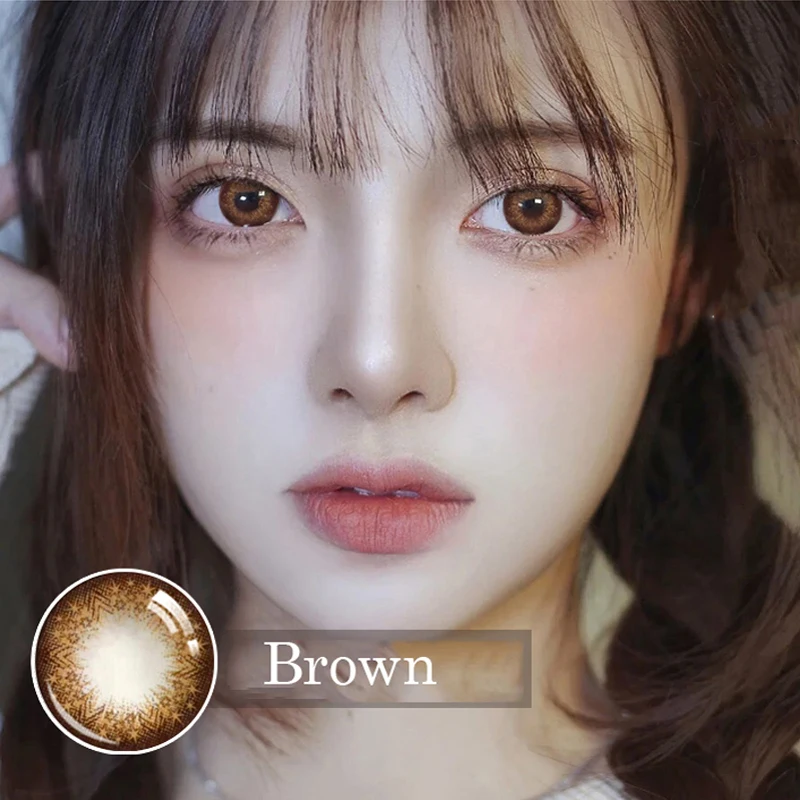 Big-Eye-Coloured-Contacts-Lenses-With-Brown-Color-Beauty-Pupil-Non ...