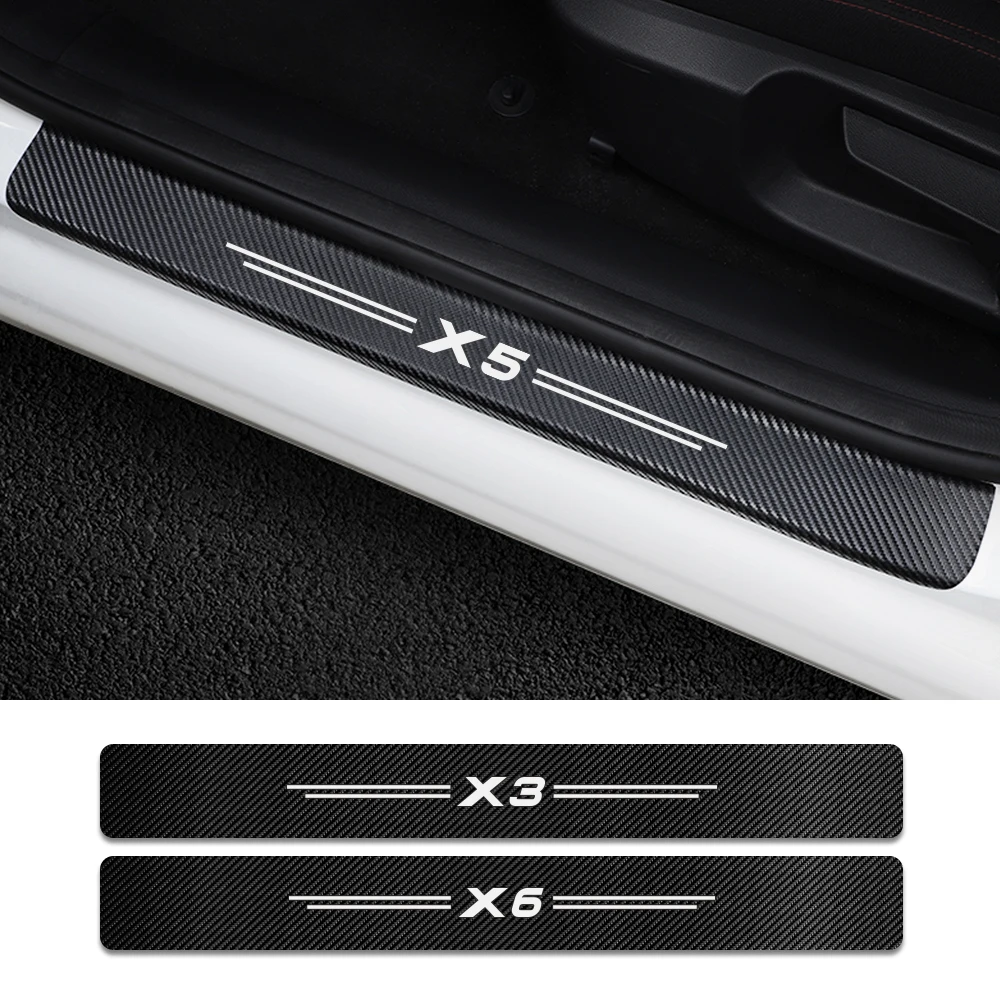 4PCS-Car-Door-Sill-Guard-Sticker-Accessories-For-BMW-X5-E70-E53-F15-X3 ...