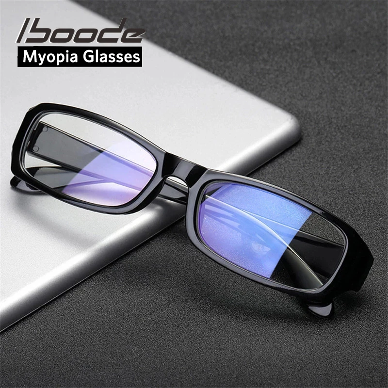 iboode Simple Myopic Glasses Myopia Eyeglasses Women Men Black Frame ...