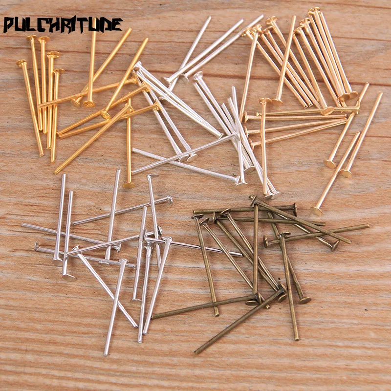 100pcs 20mm 5 Color Steel Eye Pins Findings Eye Head Pins For Jewelry ...