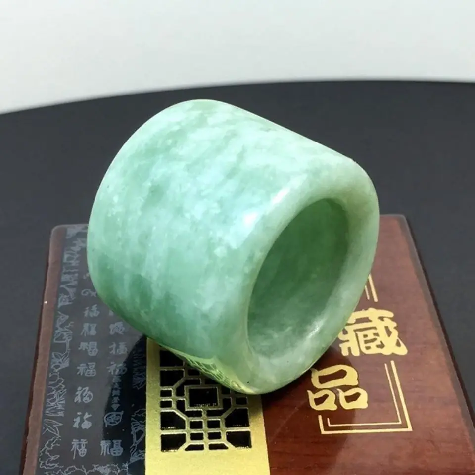 Genuine Natural Jade Wide Ring Bands Men Women Fine Jewelry Real ...