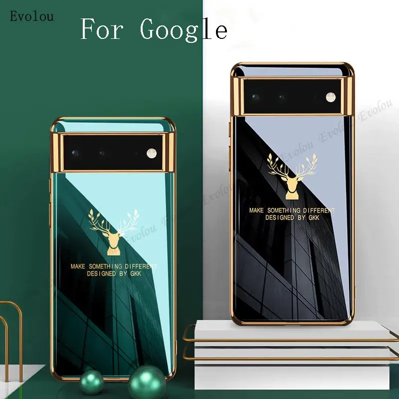 Deer Pattern Plating Silicone Phone Case For Google Pixel 6 Pro ...