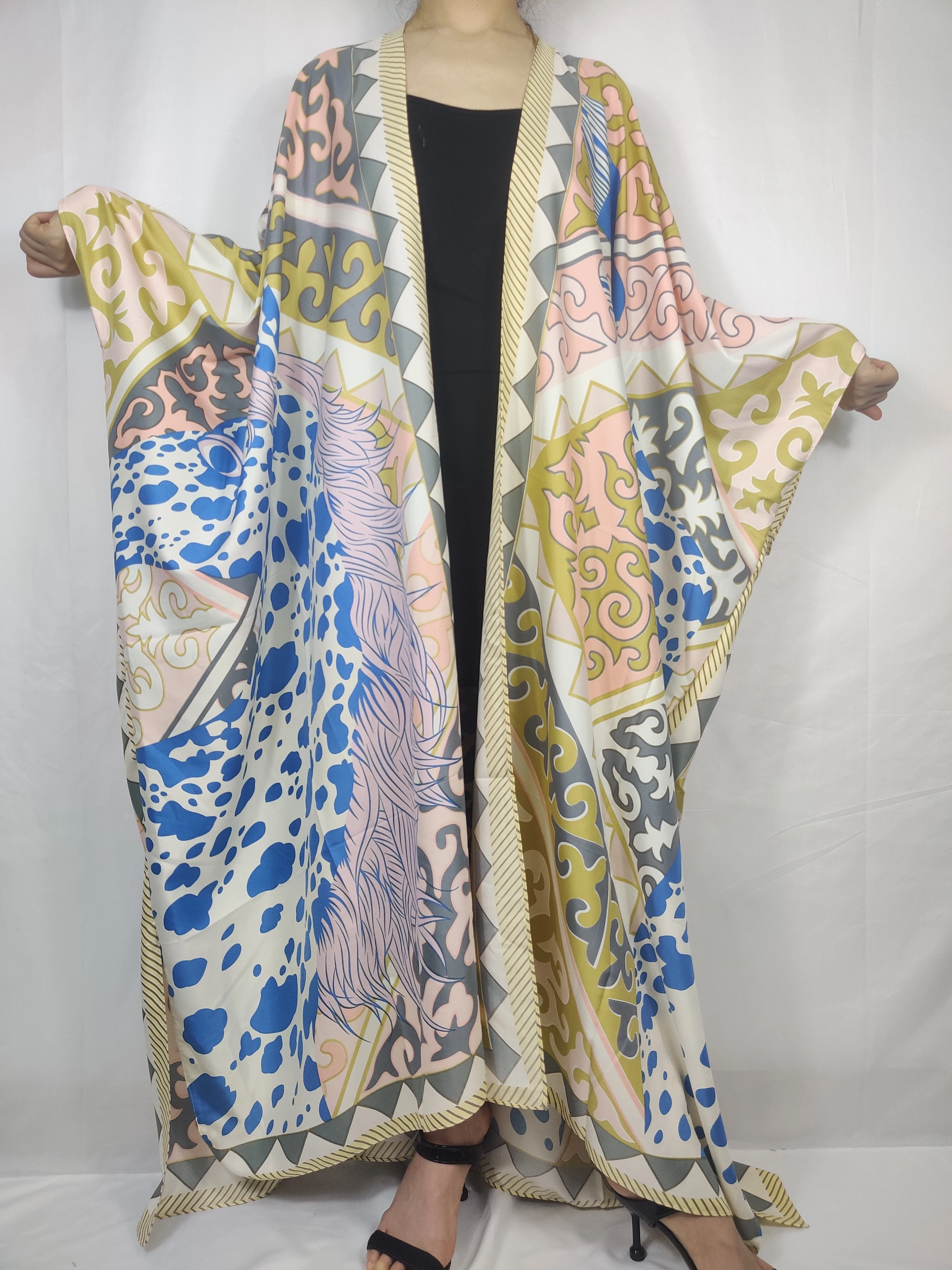 African Fashion Casual Bohemian Silk Duster Coat For Women Thailand ...