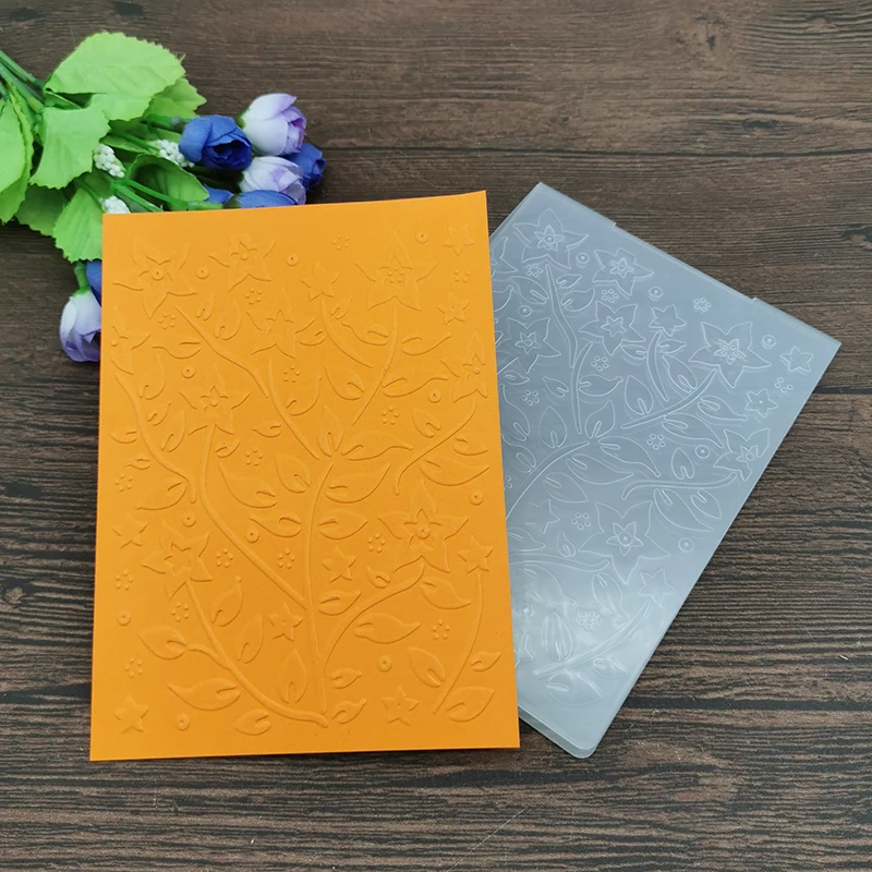 AOKEDIY-leaf-background-Flower-print-DIY-Plastic-Embossing-Folders-for ...
