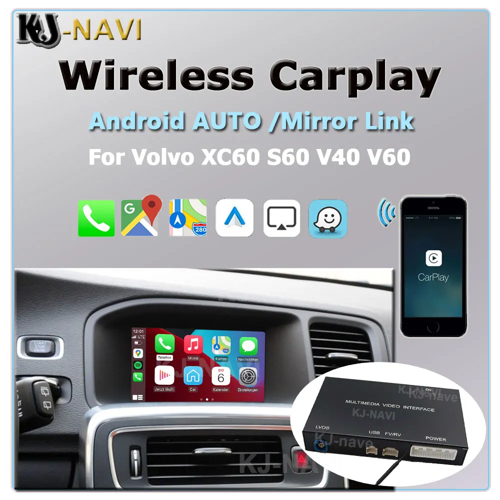Wireless Carplay Android Auto Interface For Volvo 2015-2019 Xc60 S60 ...