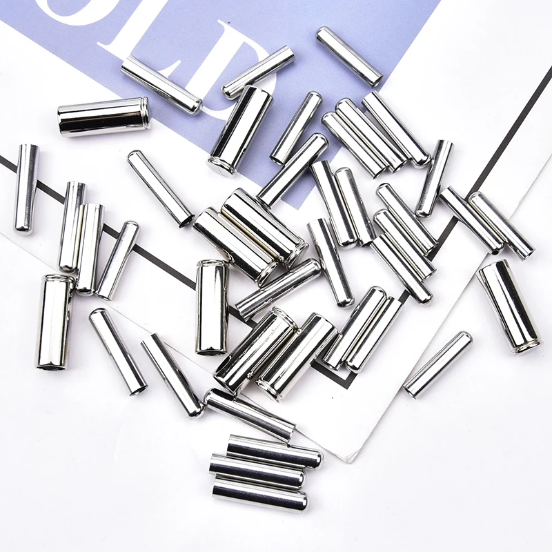 30Pcs/Bag Alloy Hoodies Drawstring Cord Metal Stopper Silver Shoelace ...