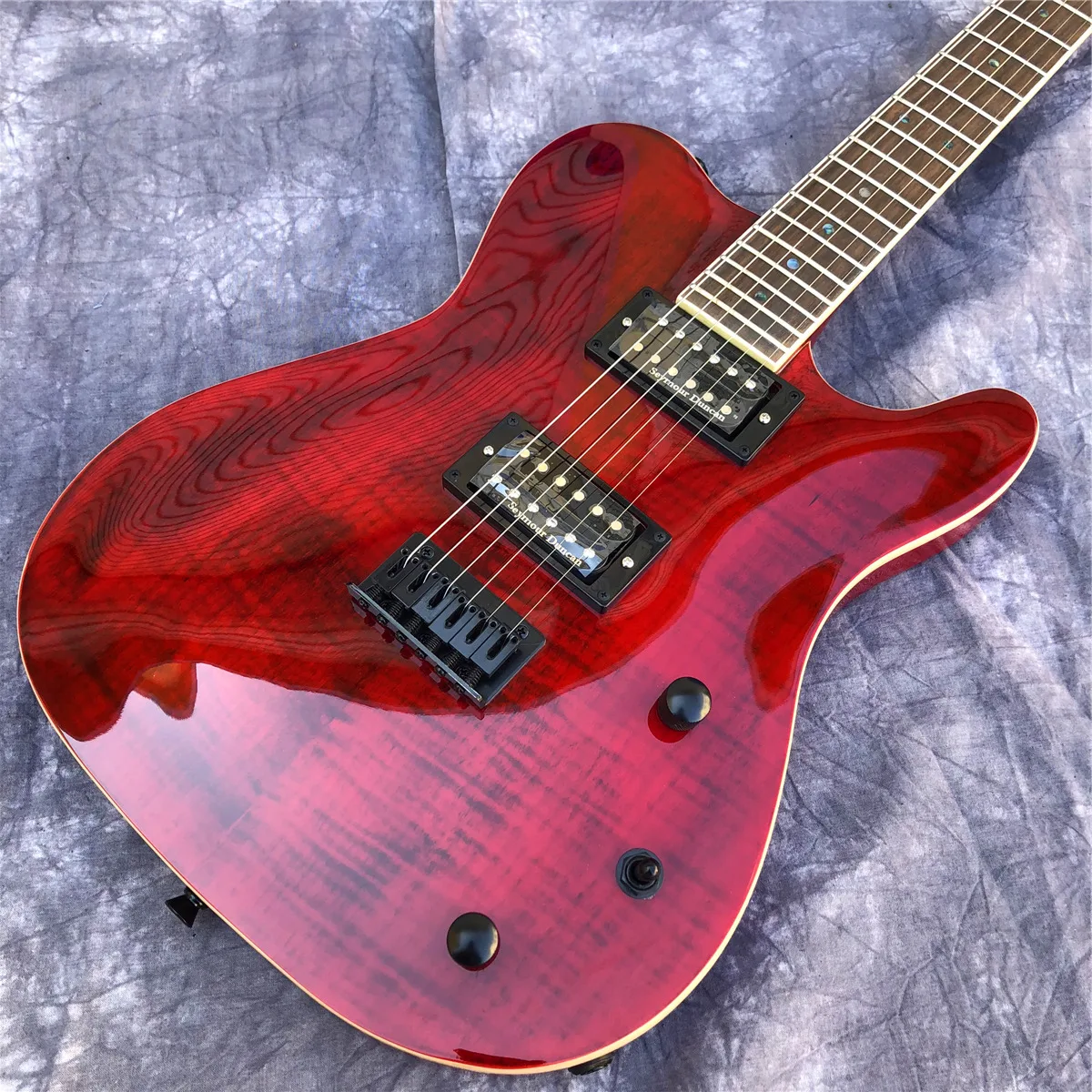 Red Flame Maple Top 6 Strings Tl Electric Guitar With Solid Wood Body ...
