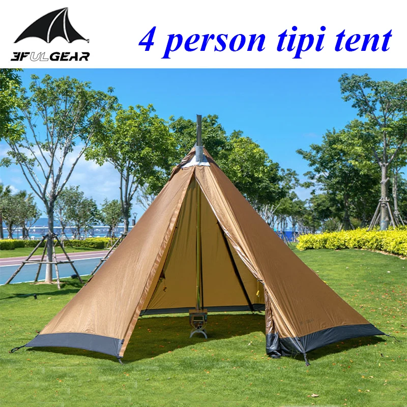 3f New Arrival 4 To 6 Person Tipi Tent 210t/40d Silnylon Outdoor High ...