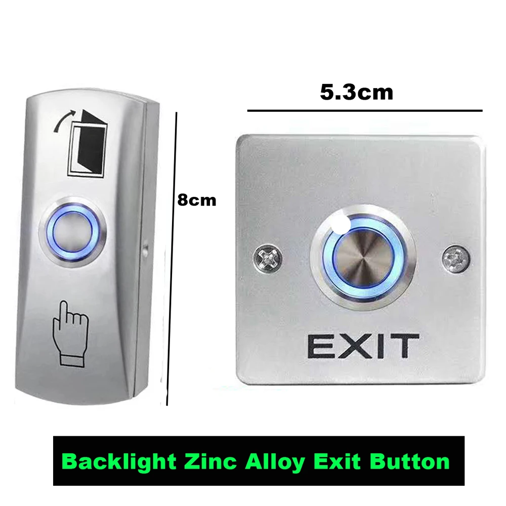 Backlight Zinc Alloy GATE DOOR Exit Button Switch For Access Control Backlight Zinc Alloy GATE DOOR Exit Button Switch For Access Control