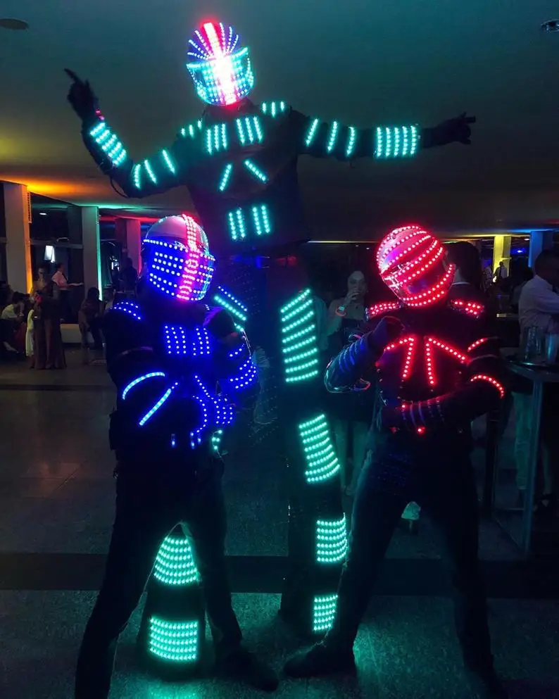 Traje-de-Robot-con-luz-LED-andador-luminoso-vestido-gigante-actuaci-n ...