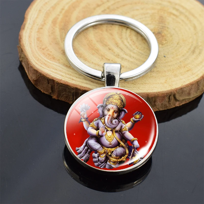 Lord-Ganecha-Keychain-Krishna-Lord-Double-Sided-Glass-Key-Chain ...