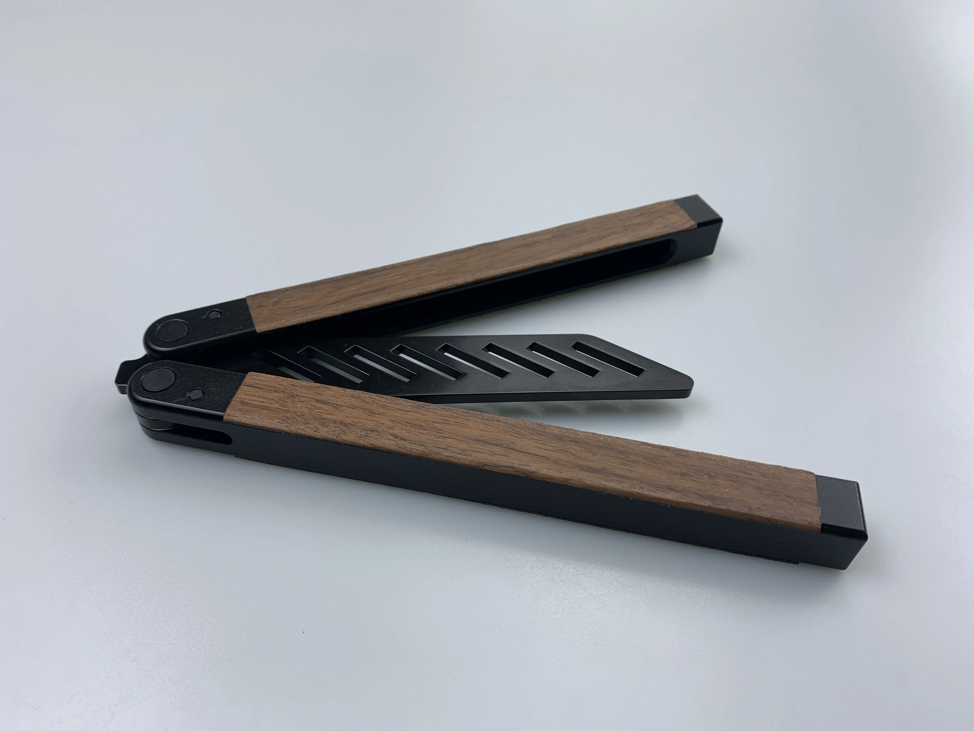 Walnut Wood Decorate Bushing Butterfly Trainer Knife Blade 420 Steel ...