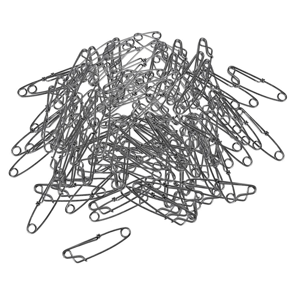 100-Pieces-Stainless-Steel-Long-Line-Longline-Clip-for-Fishing-NEW ...