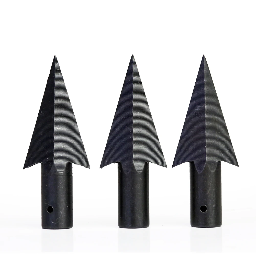 3PCS Hunting Carbon Steel Arrow Head Archery Broadheads Point Diameter ...