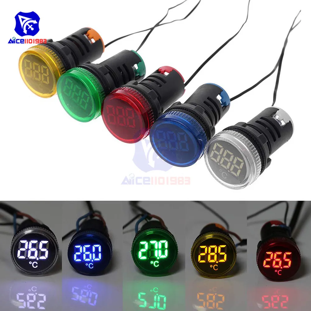 diymore-22mm-Thermometer-Indicator-Light-LED-Digital-Display ...