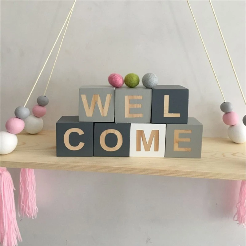 Wooden Alphabet Blocks Pastel