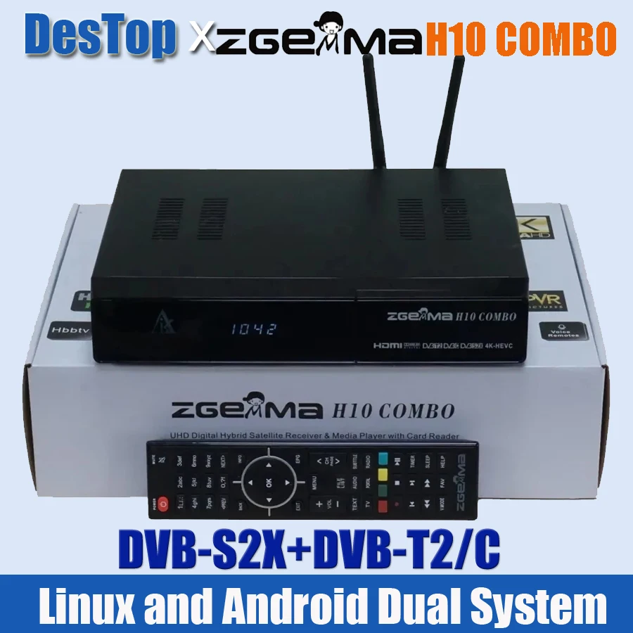 1 шт. ZGEMMA H10 COMBO Linux + Android DVB-S2X + T2/C 4K UHD встроенный ...