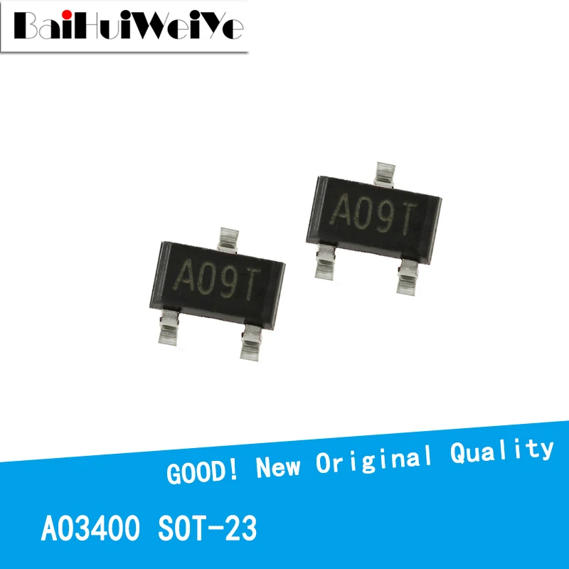 50PCS/LOT AO3400 SOT23 AO3400A SOT 23 A09T SOT23 3 SMD New and Original IC Chipset MOSFET MOSFT ...